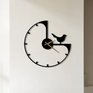 Modern Bird Wall Clock, Metal Unique Wall Clock, Minimalist Wall Clock ...