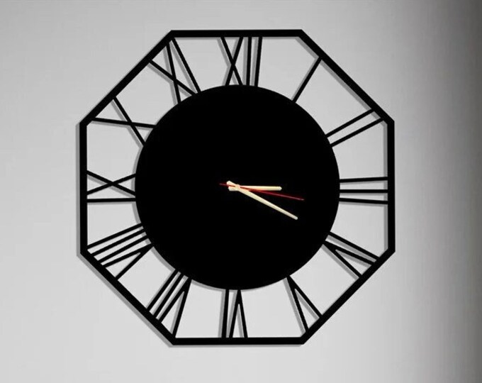 Octagon Metal Wall Clock, Large Modern Wall Clock, Oversized Wall Clock ...