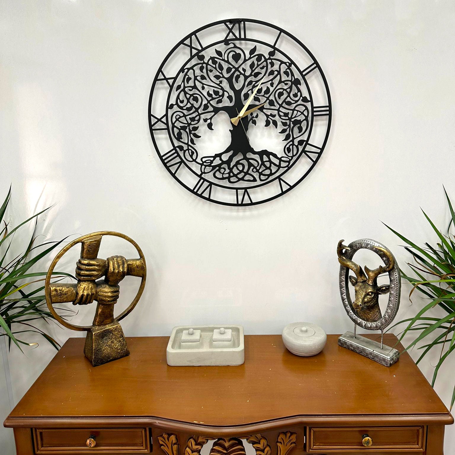 Tree of Life Wall Clock, Unique Black Tree of Life Wall Clock, Large ...