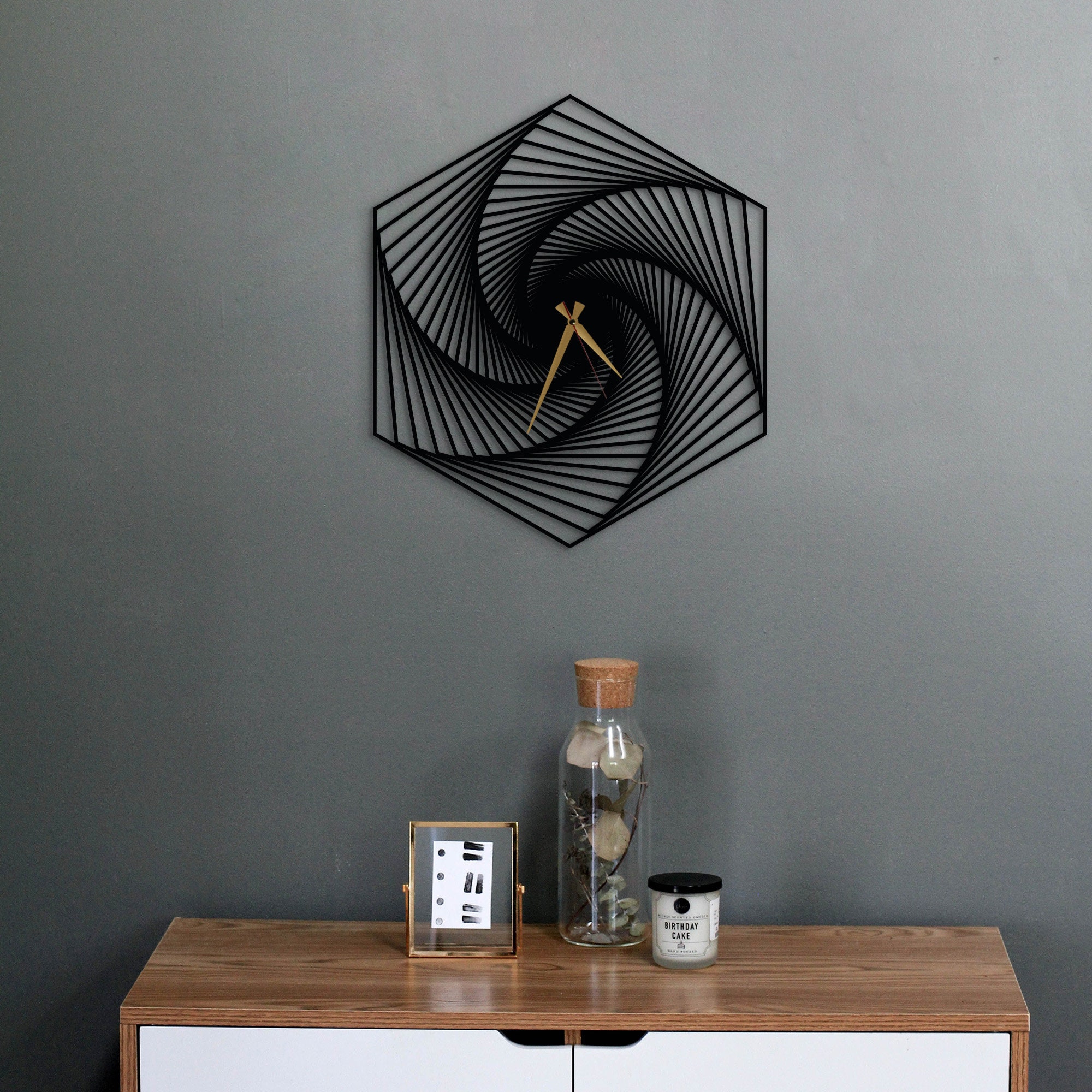 Geometric Wall Clock, Elegant Wall Clock, Modern Exclusive Et Unique ...