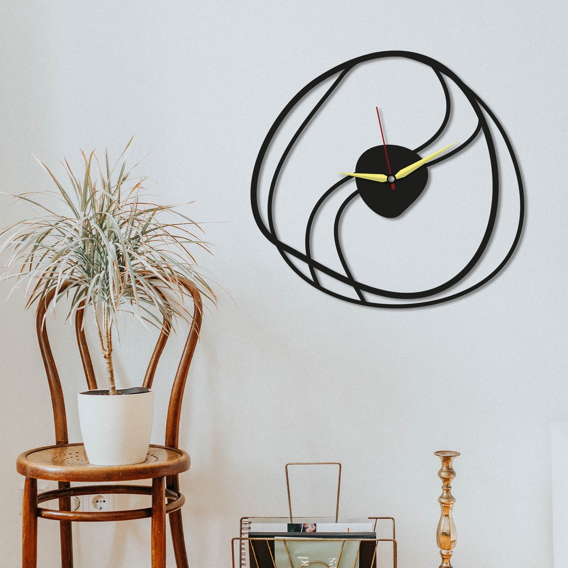 Modern Metal Wall Clock Abstract Wall Clock Unique Wall Art - Etsy