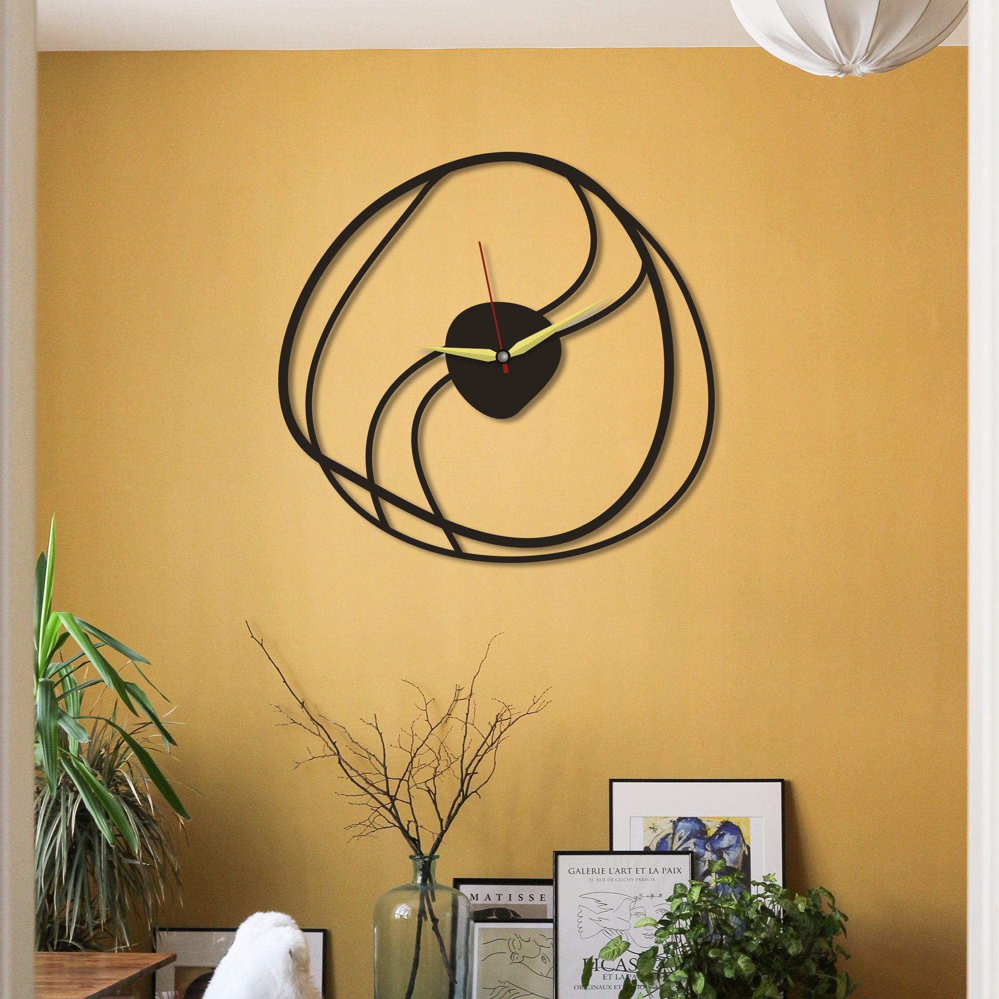 Modern Metal Wall Clock Abstract Wall Clock Unique Wall Art - Etsy