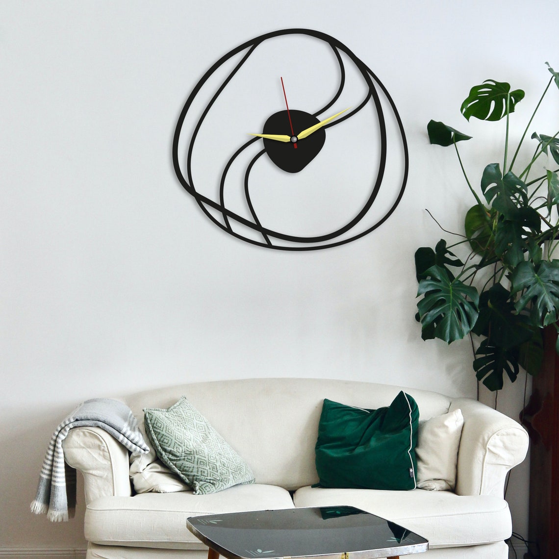 Modern Metal Wall Clock Abstract Wall Clock Unique Wall Art - Etsy