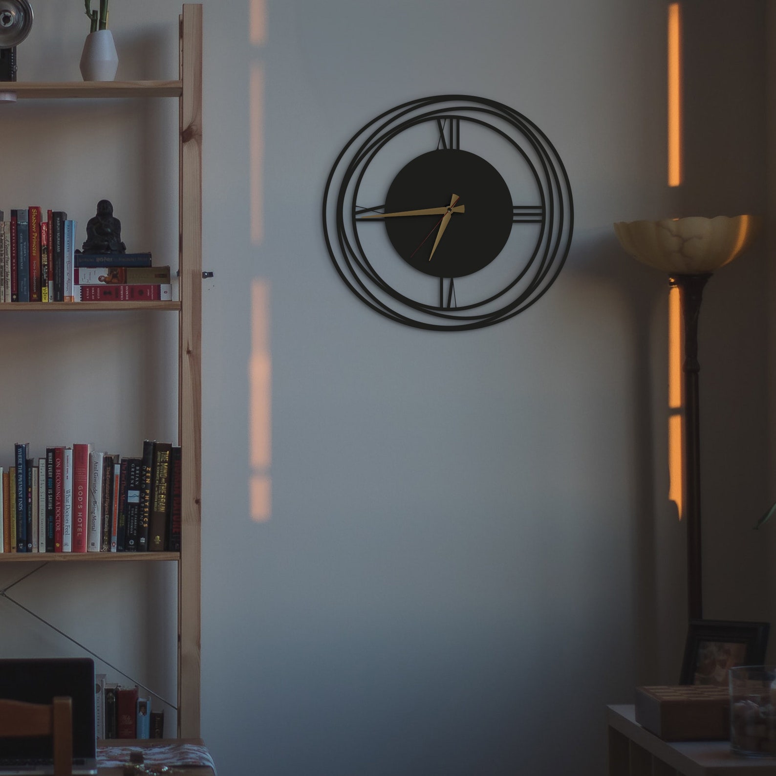 Minimalist Metal Wall Clock, Modern Oversized Wall Clock Art, Unique ...