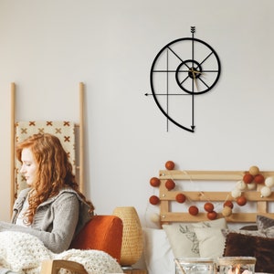 Spiral Wall Clock, Golden Ratio Wall Art, Minimalist Modern Wall Clock ...