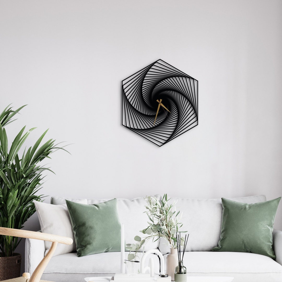 Geometric Wall Clock, Elegant Wall Clock, Modern Exclusive Et Unique ...