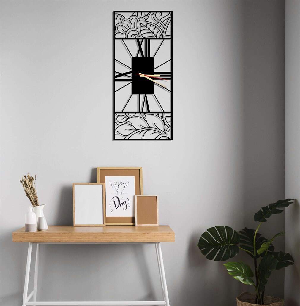 Rectangle Large Metal Wall Clock, Minimalist Wall Clock, Oversized Wall ...