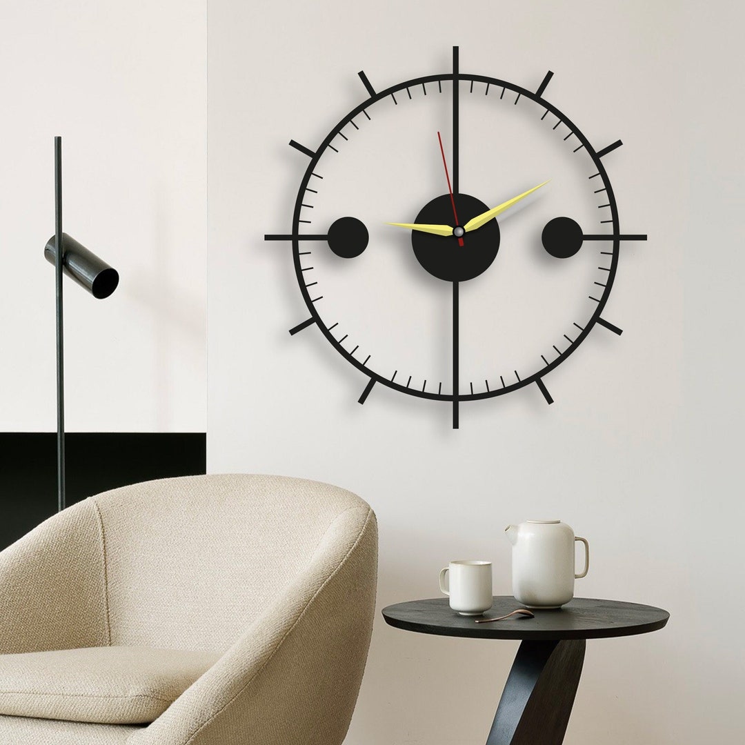 Minimalist Modern Wall Clock, Metal Wall Clock, Housewarming Gift, Wall ...