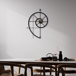 Spiral Wall Clock, Golden Ratio Wall Art, Minimalist Modern Wall Clock ...