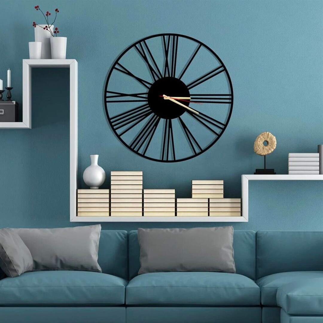 Minimalist Wall Clock, Modern Wall Clock, Silent Metal Wall Clock ...