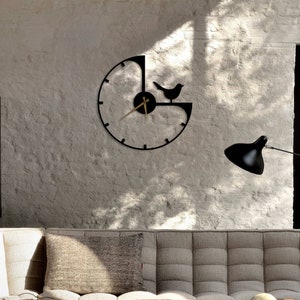 Modern Bird Wall Clock, Metal Unique Wall Clock, Minimalist Wall Clock ...