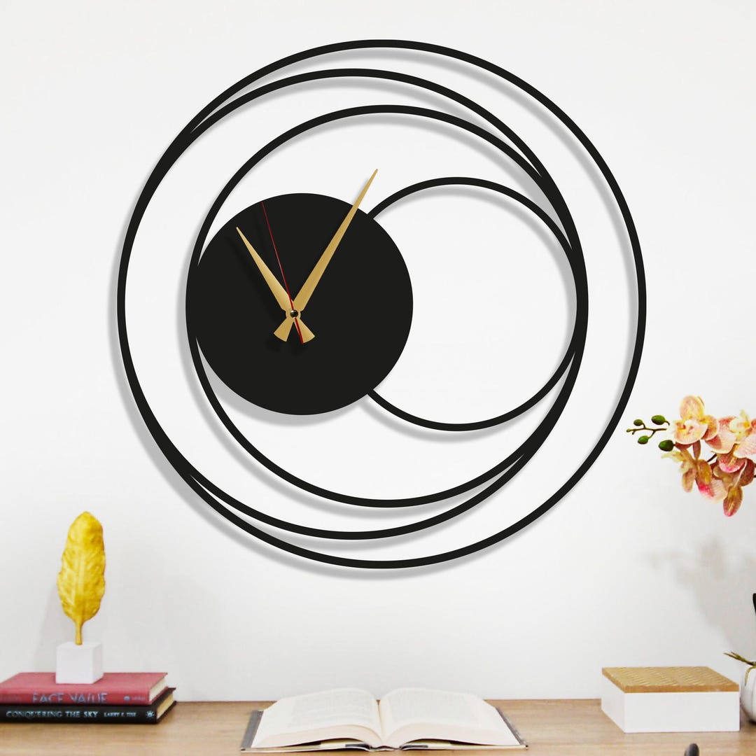 Minimalist Clock, Unique Big Wall Clock, Minimal Silent Oversized Clock ...