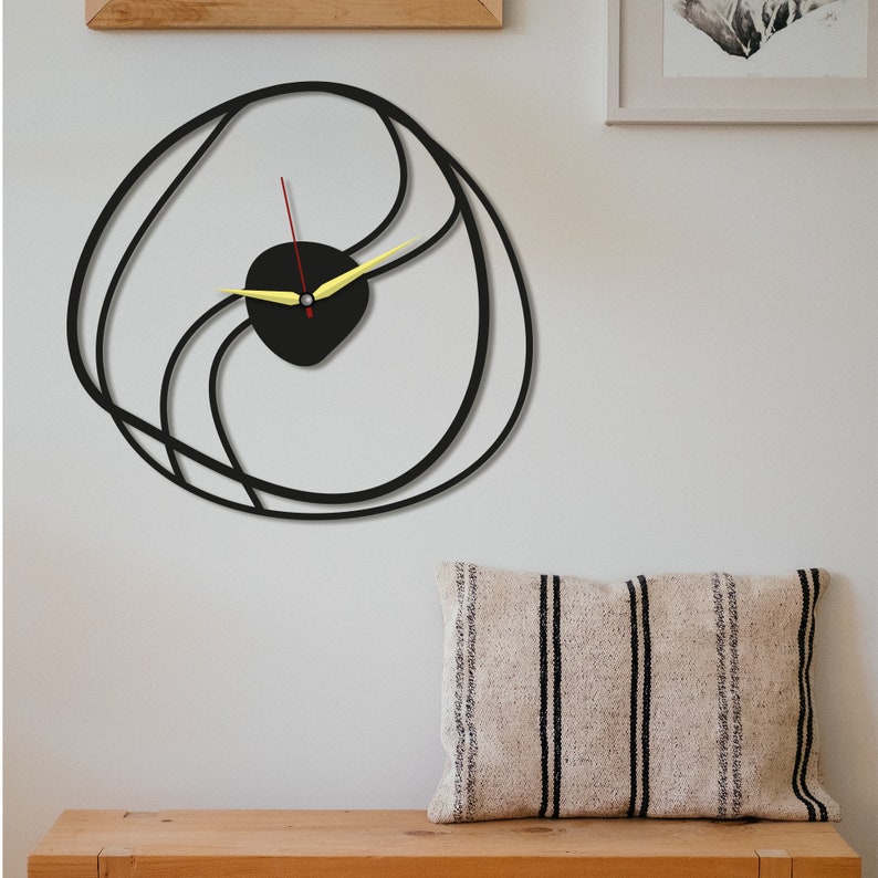 Modern Metal Wall Clock Abstract Wall Clock Unique Wall Art - Etsy