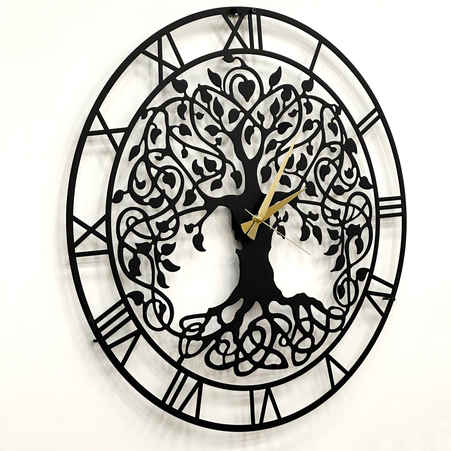 Tree of Life Wall Clock, Unique Black Tree of Life Wall Clock, Large ...