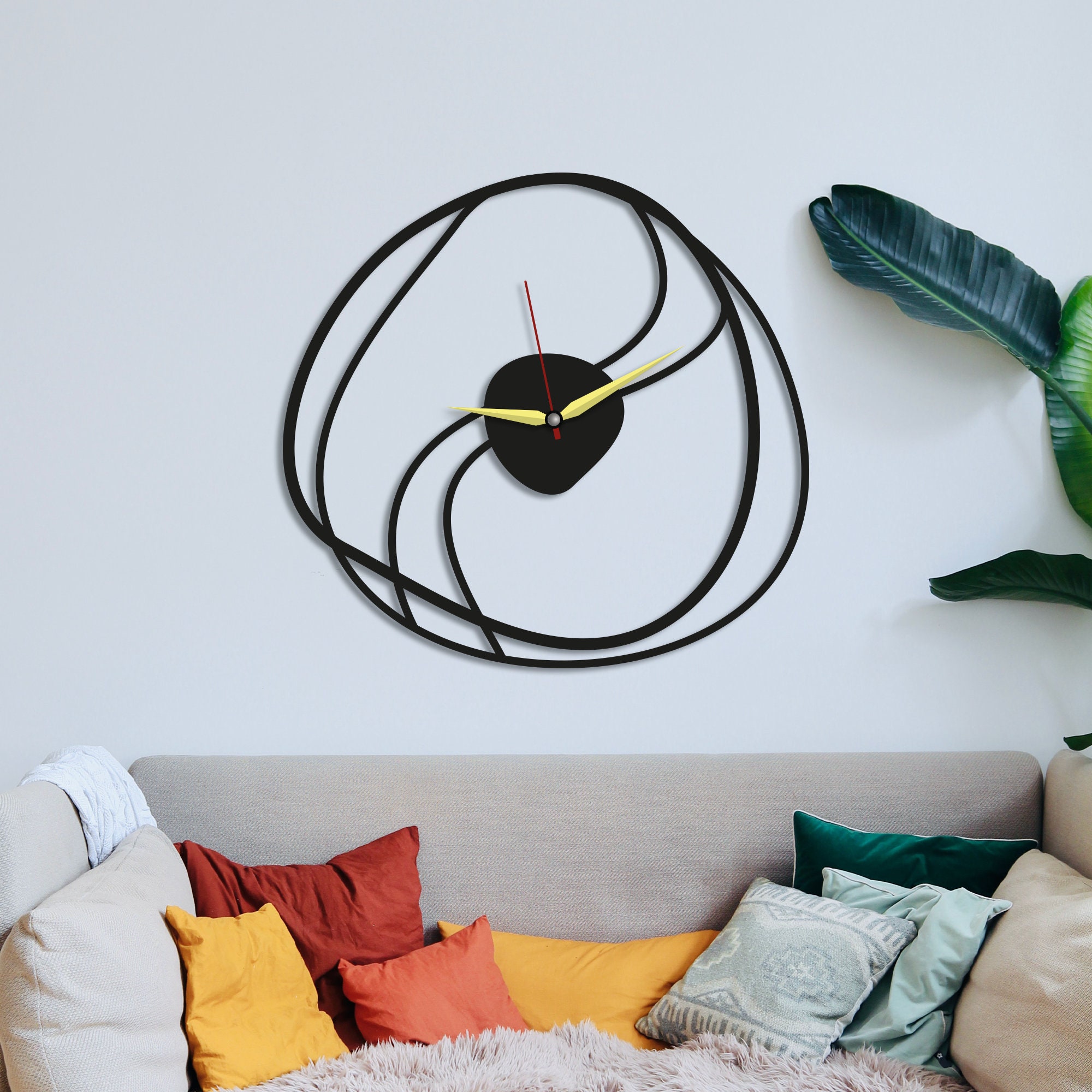 Modern Metal Wall Clock Abstract Wall Clock Unique Wall Art - Etsy