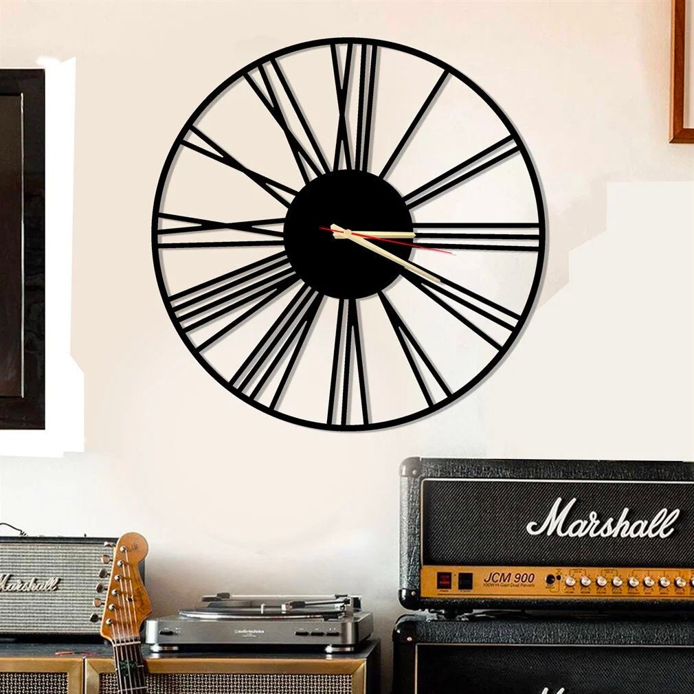 Minimalist Wall Clock, Modern Wall Clock, Silent Metal Wall Clock ...