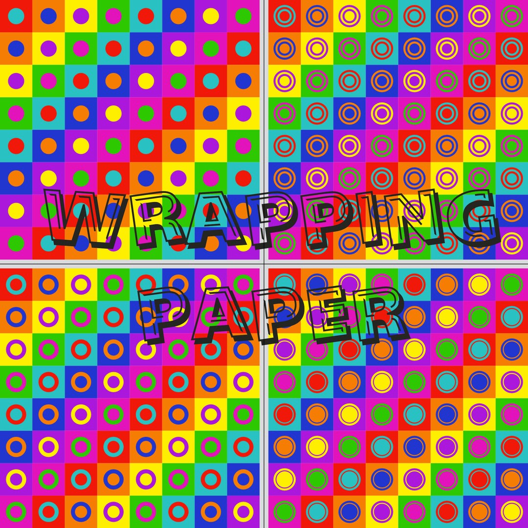 Rainbow Circles Wrapping Paper Digital Download - Etsy