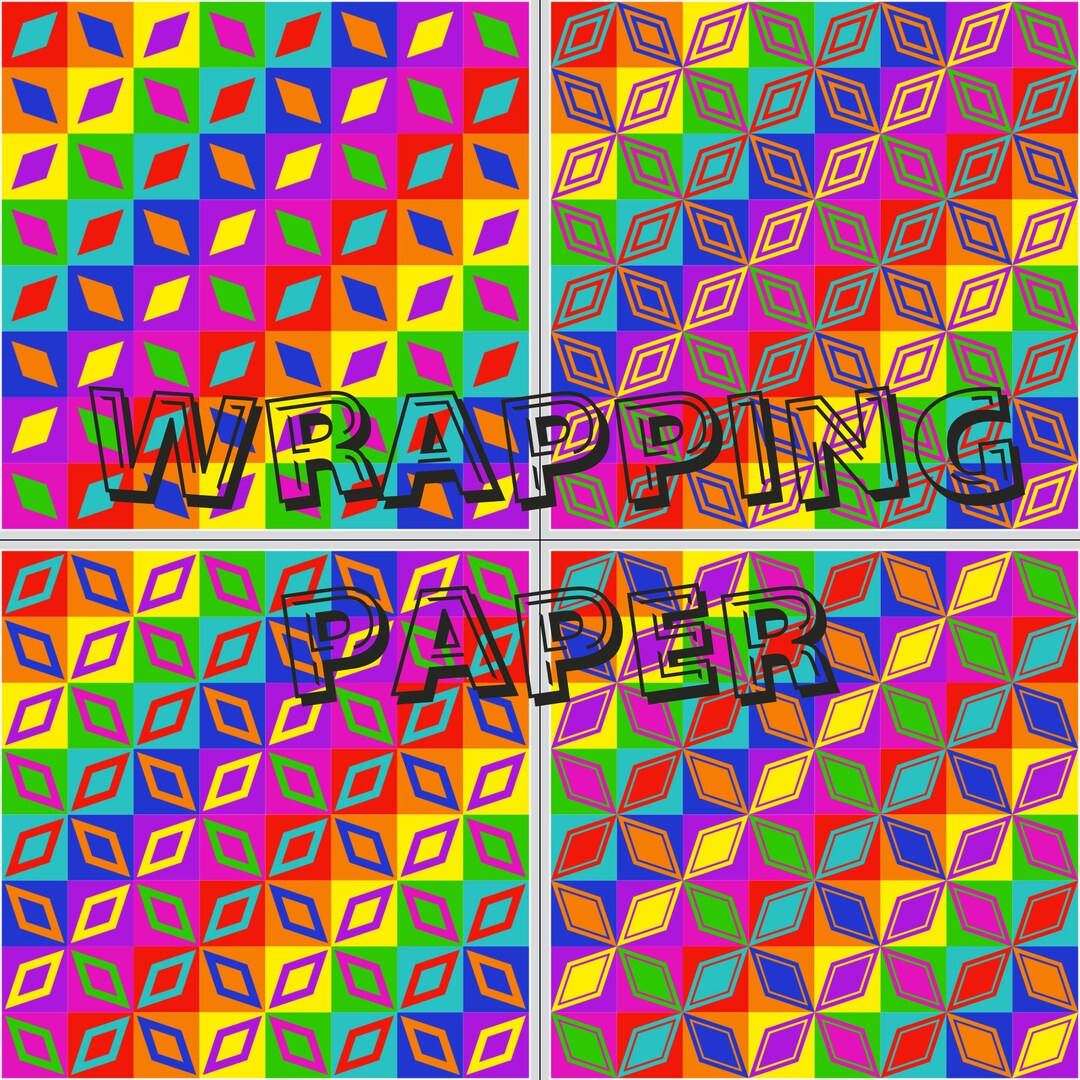 Rainbow Diamonds Wrapping Paper Digital Download - Etsy