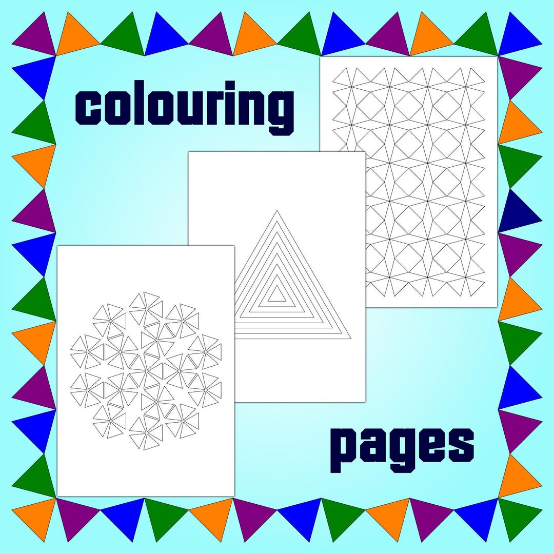 Triangles Colouring Pages for Children Instant Download - Etsy