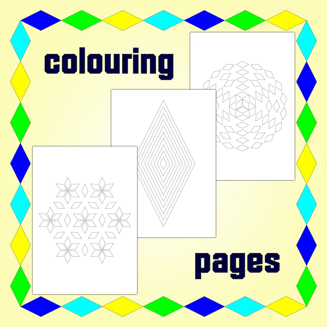 Diamonds Colouring Pages for Children Instant Digital Download - Etsy