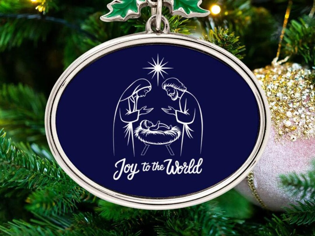 Nativity Scene Christmas Ornament, Joy to the World Decoration ...