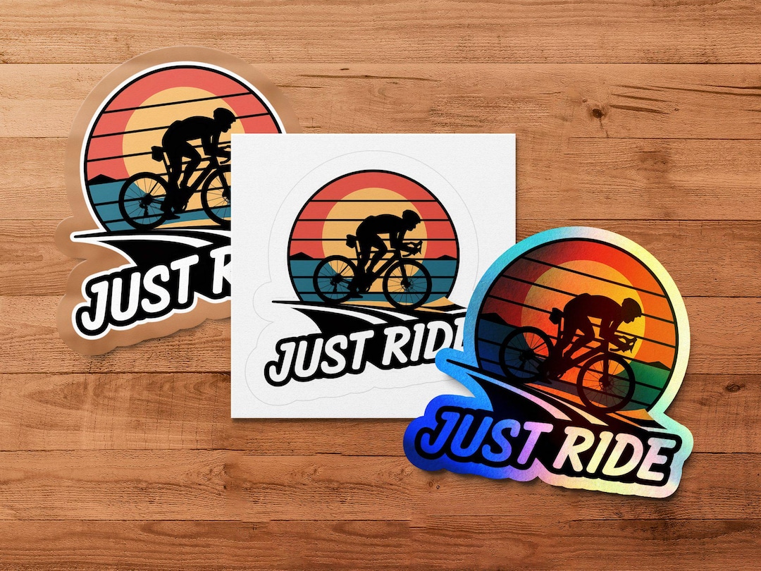 Cycling Bike Stickers Just Ride Design, Perfect for Car Windows ...