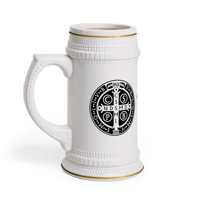 Saint Benedict Catholic Beer Stein, Vintage Style Beer Stein, St ...
