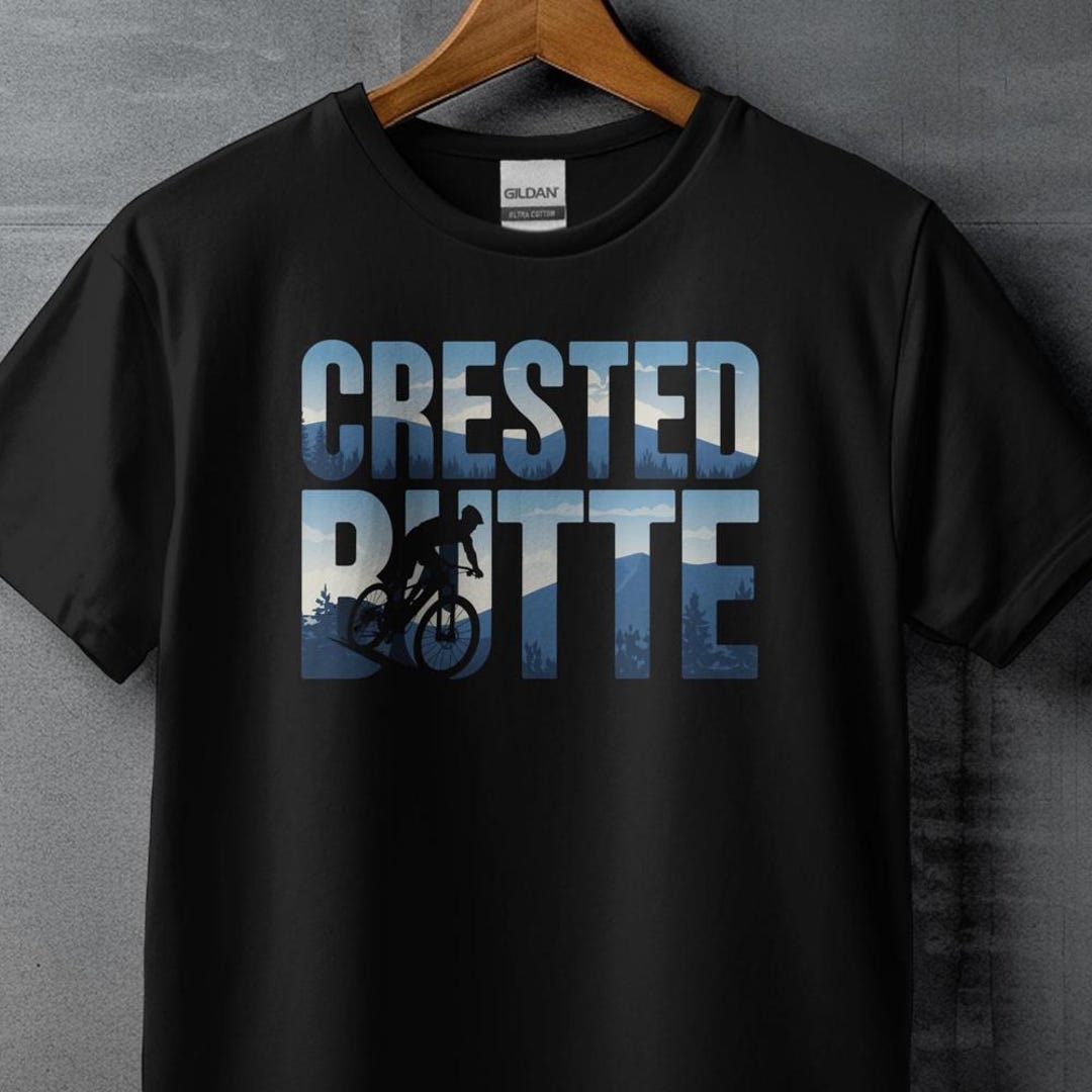 Crested Butte Cycling Shirt, Biking Graphic Tee, Mountain Bike Crew ...