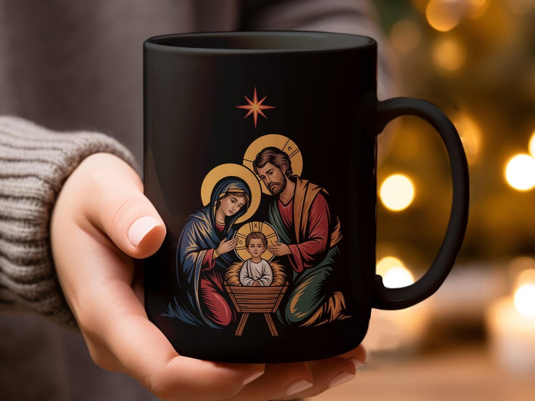 Holy Family Mugs, Christmas Nativity Mugs, Christian Glassware ...