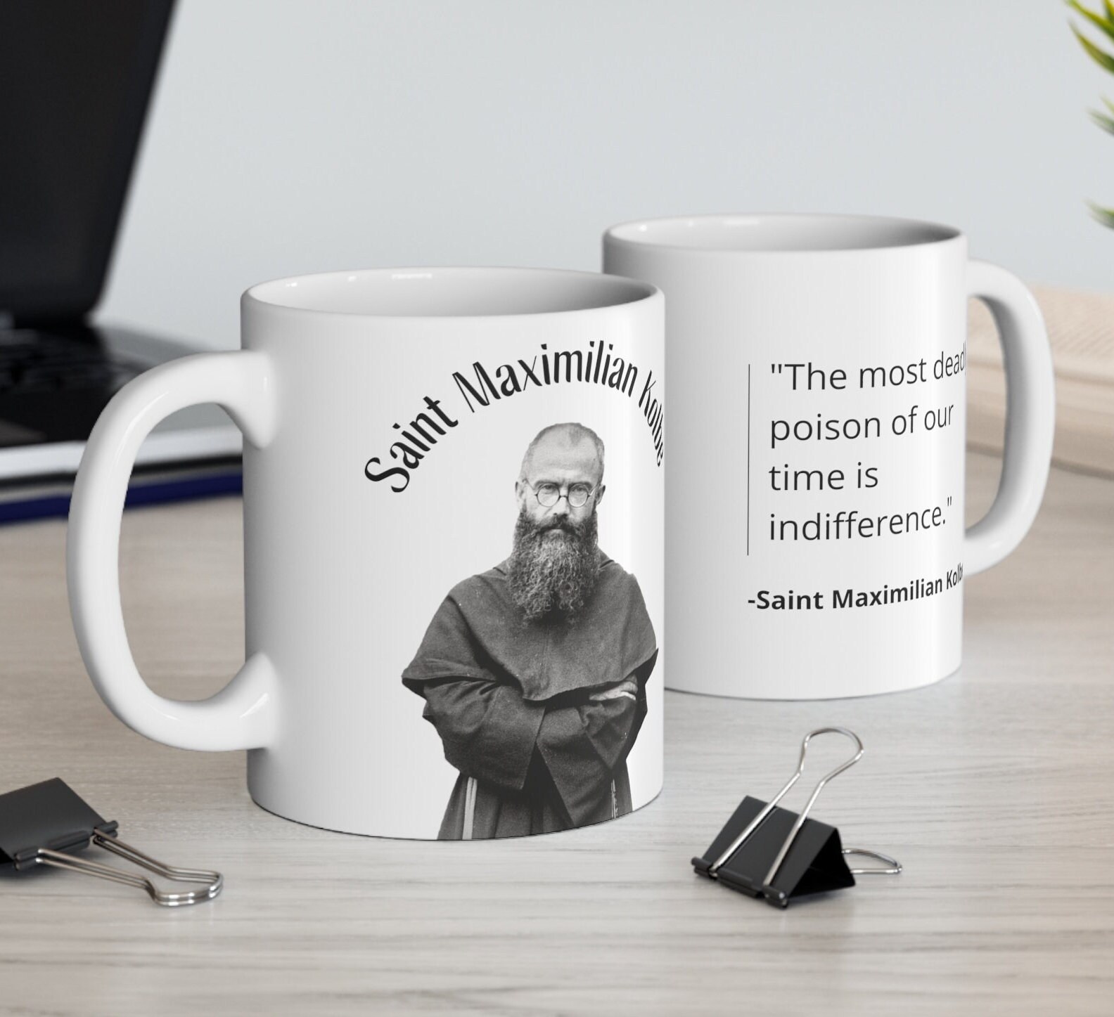 Saint Maximilian Kolbe Mug, Catholic Saint Coffee Cup, St. Maximilian ...