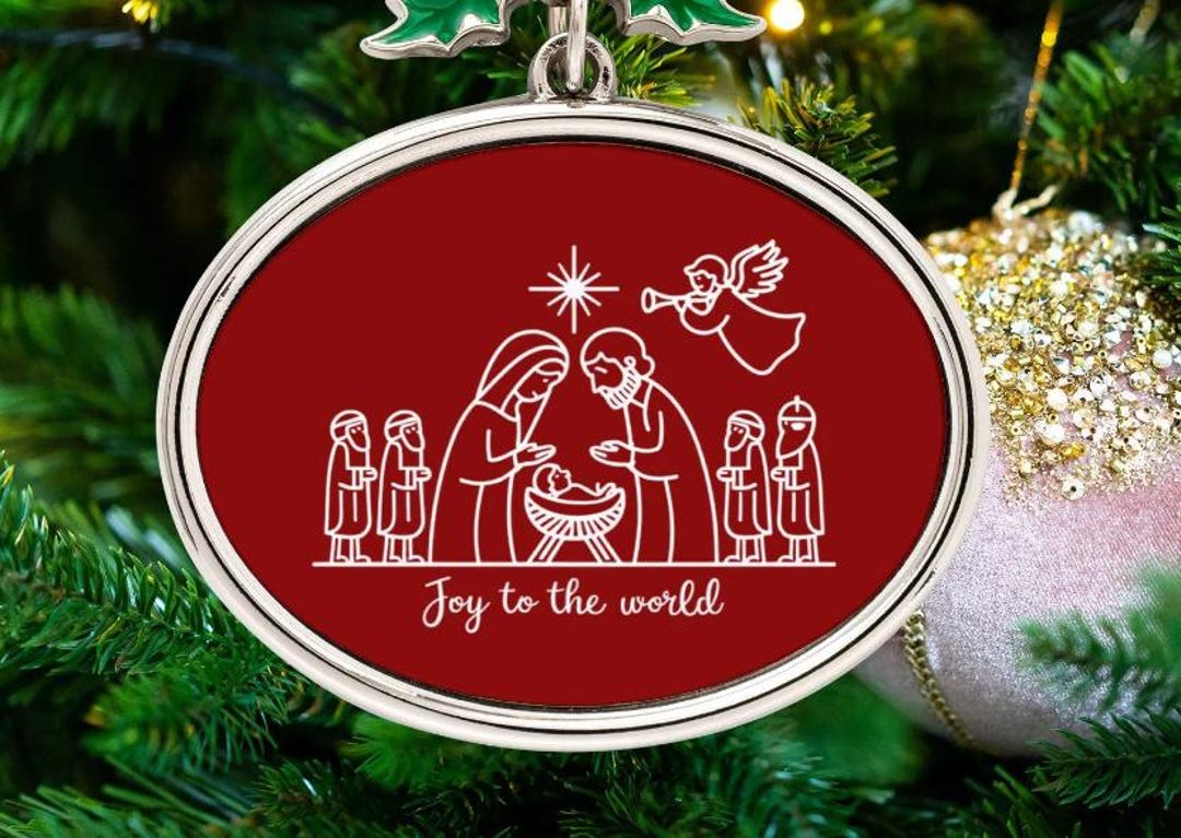 Christmas Nativity Ornament, Joy to the World, Nativity Scene Christmas ...