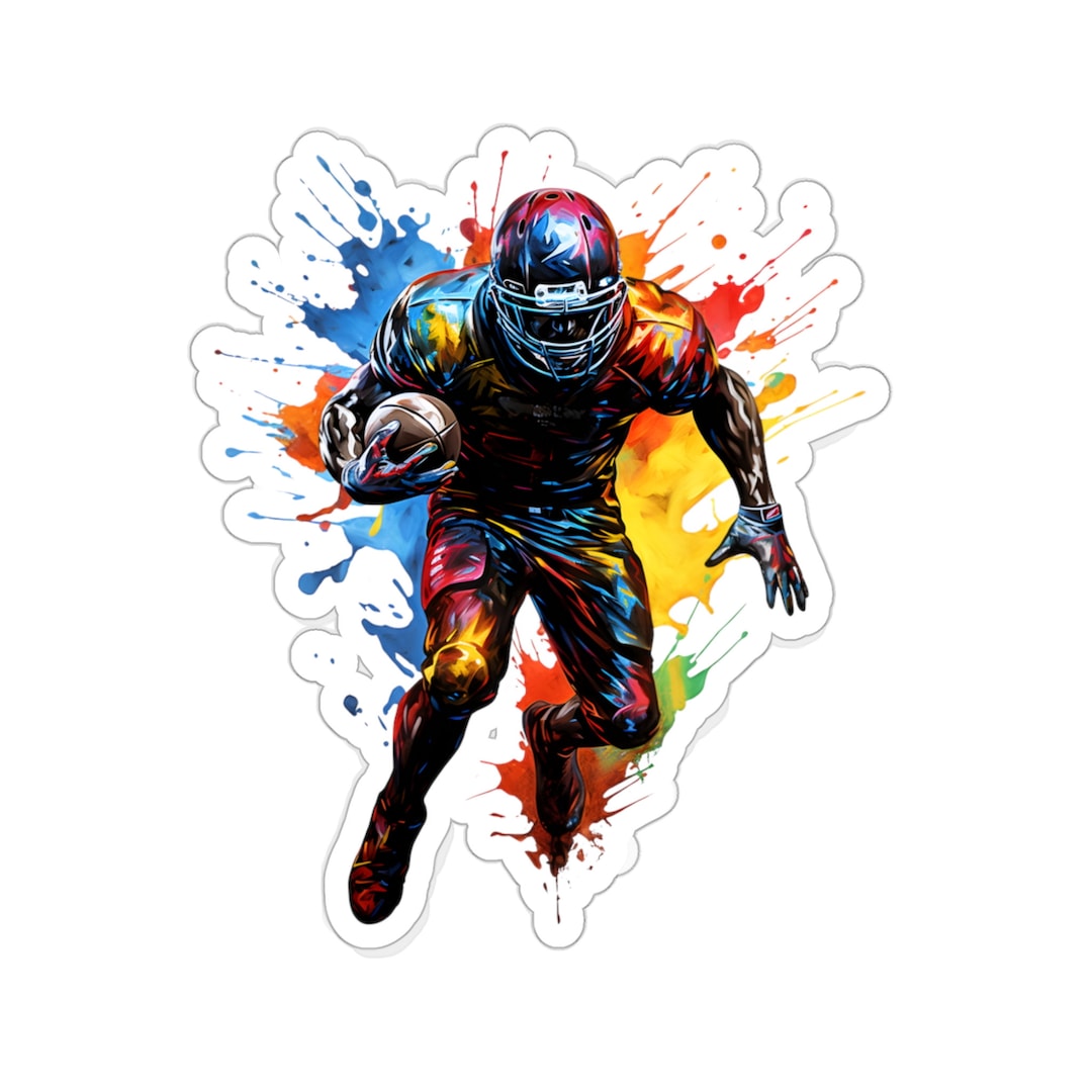 Colorful Paint Splash Football Sticker | Retro Football Sticker ...