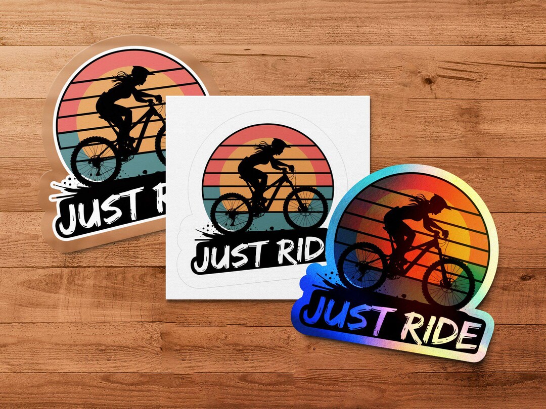 Bike Stickers for Car Windows, Just Ride Cycling Lifestyle Decal, MTB ...