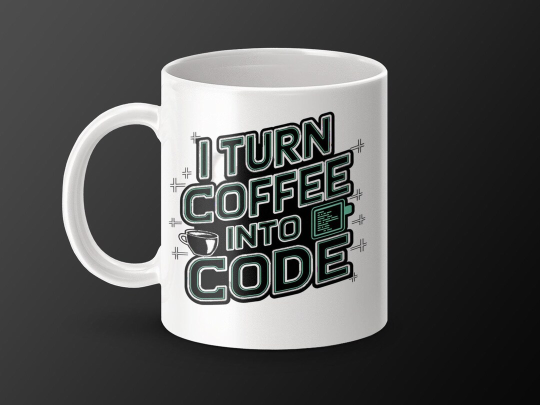 I Turn Coffee Into Code Mug, Geeky Coffee Mug, Programmer Gift Mug, Funny Coder Mug, Developer ...