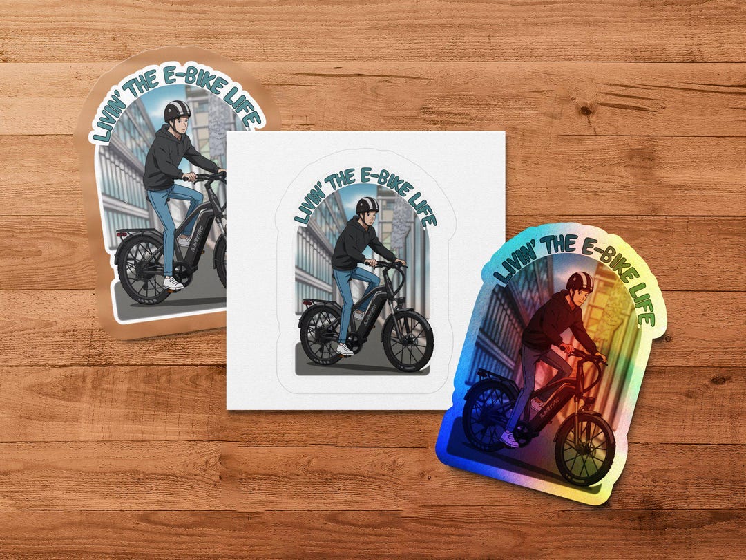 Livin the E-bike Life Sticker, Electric Bike Lover Gift, Cycling Ride ...