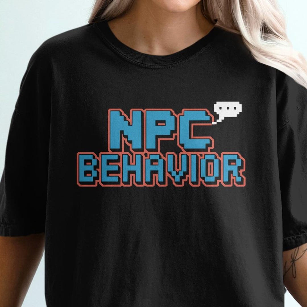 NPC Behavior Graphic Tee: Retro Pixel Art Gamer Shirt - Etsy