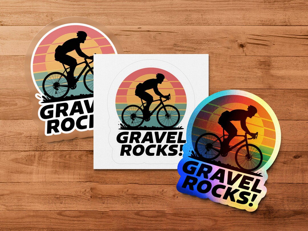 Gravel Rocks! Cycling Stickers, Bike Enthusiast Laptop Decal, Bicycle ...
