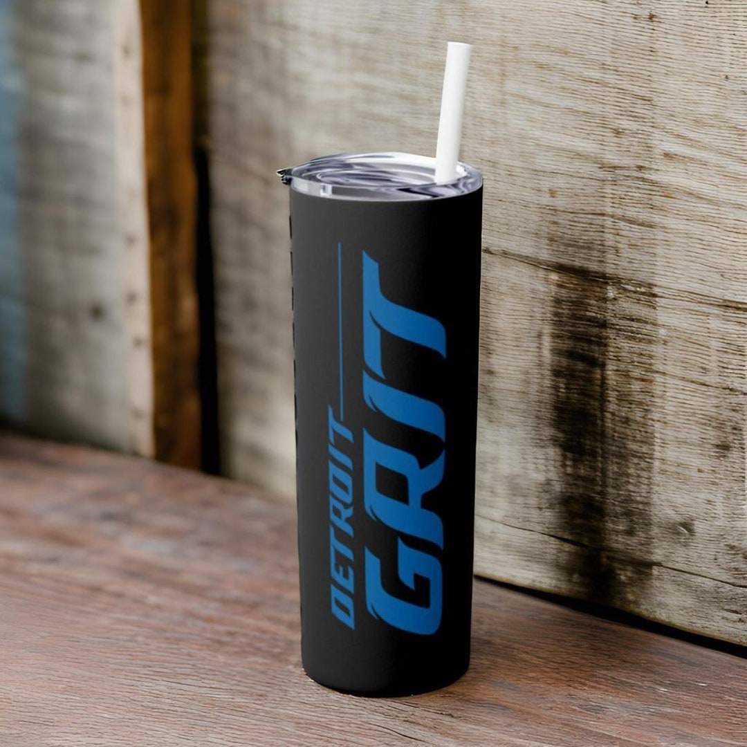 Detroit GRIT Skinny Tumbler, Black Detroit Football Tumbler, 313 ...