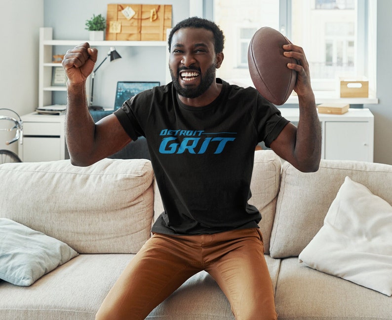 Detroit GRIT Tee Shirt, Detroit Football T-shirt, Detroit Football GRIT ...