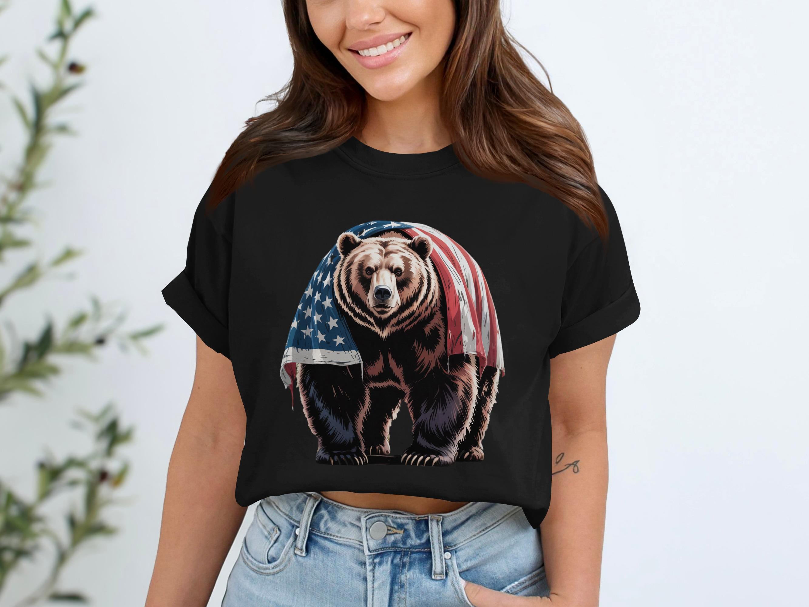 Patriotic USA Bear T-shirt, American Flag Bear Shirt ...