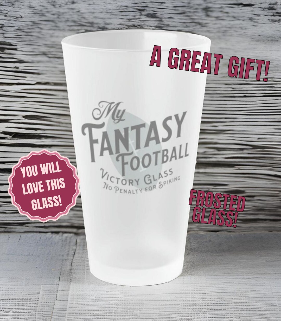 Fantasy Football Victory Glass, Football Beer Glass, Fantasy Football ...