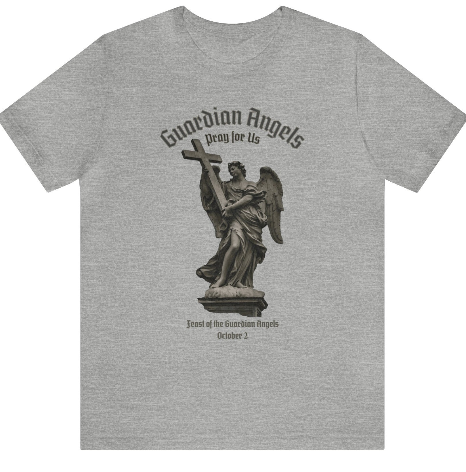 Guardian Angel T-shirt, Angel Tee, Catholic T Shirt, Pray for Us Tshirt ...