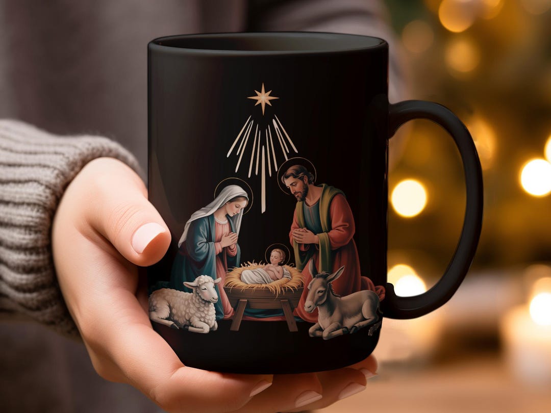 Nativity Scene Mugs and Glassware, Christmas Mugs, Christian Mugs, Holy ...