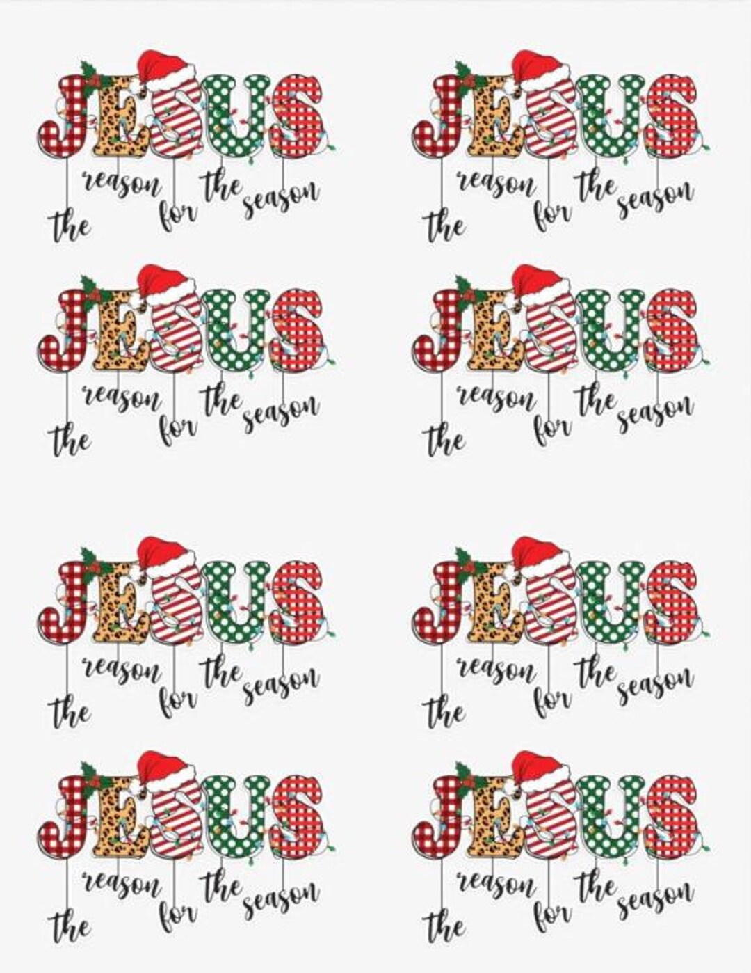 Religious Christmas Sticker Sheets, Jesus is the Reason for the Season ...