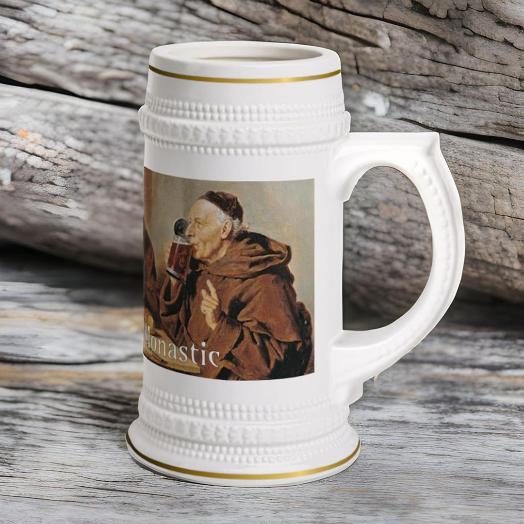 Fast Like a Monastic Stein, Catholic Monk Beer Mug, Religious Gift ...