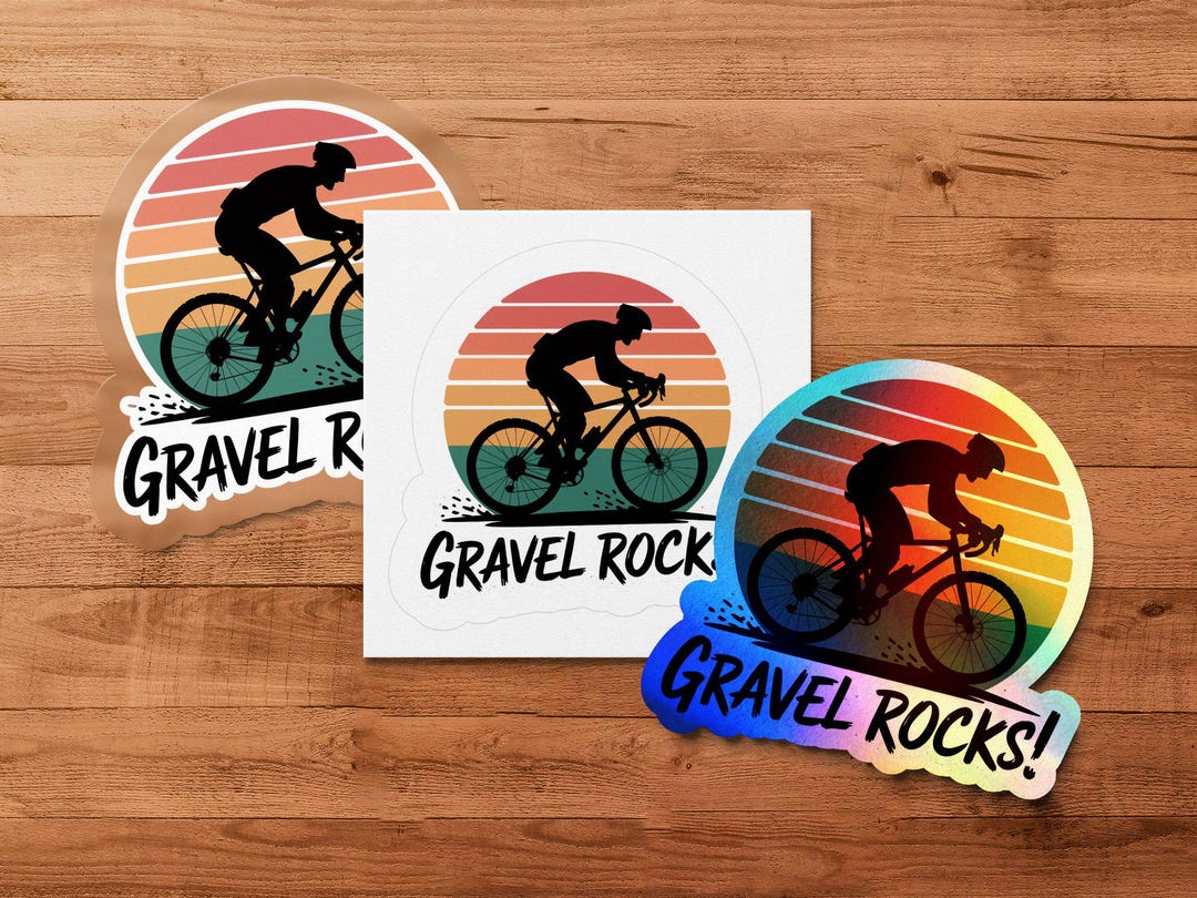 Gravel Rocks Bike Stickers, Cycling Enthusiast Sticker Pack, Biking ...