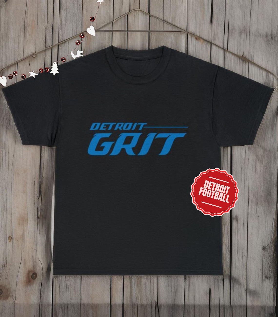 Detroit GRIT Tee Shirt, Detroit Football T-shirt, Detroit Football GRIT ...