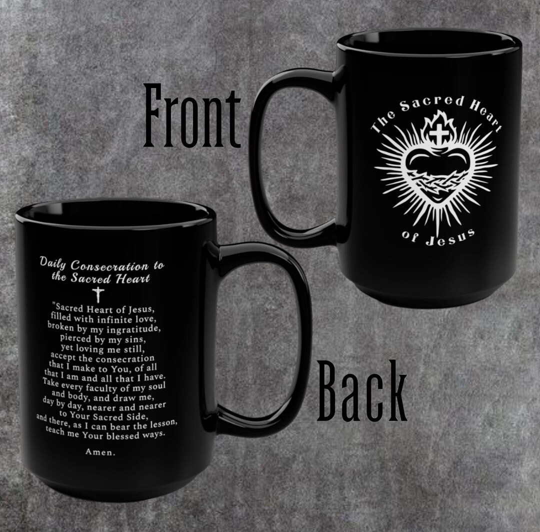 Sacred Heart Coffee Mug, Sacred Heart of Jesus Coffee Cup, Catholic ...