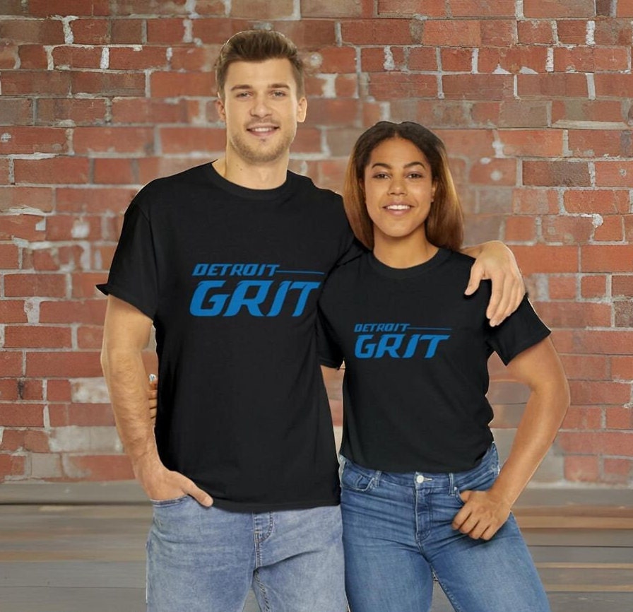 Detroit GRIT Tee Shirt, Detroit Football T-shirt, Detroit Football GRIT ...
