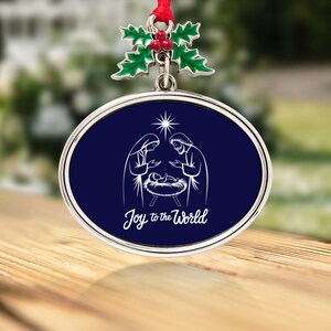 Nativity Scene Christmas Ornament, Joy to the World Decoration ...
